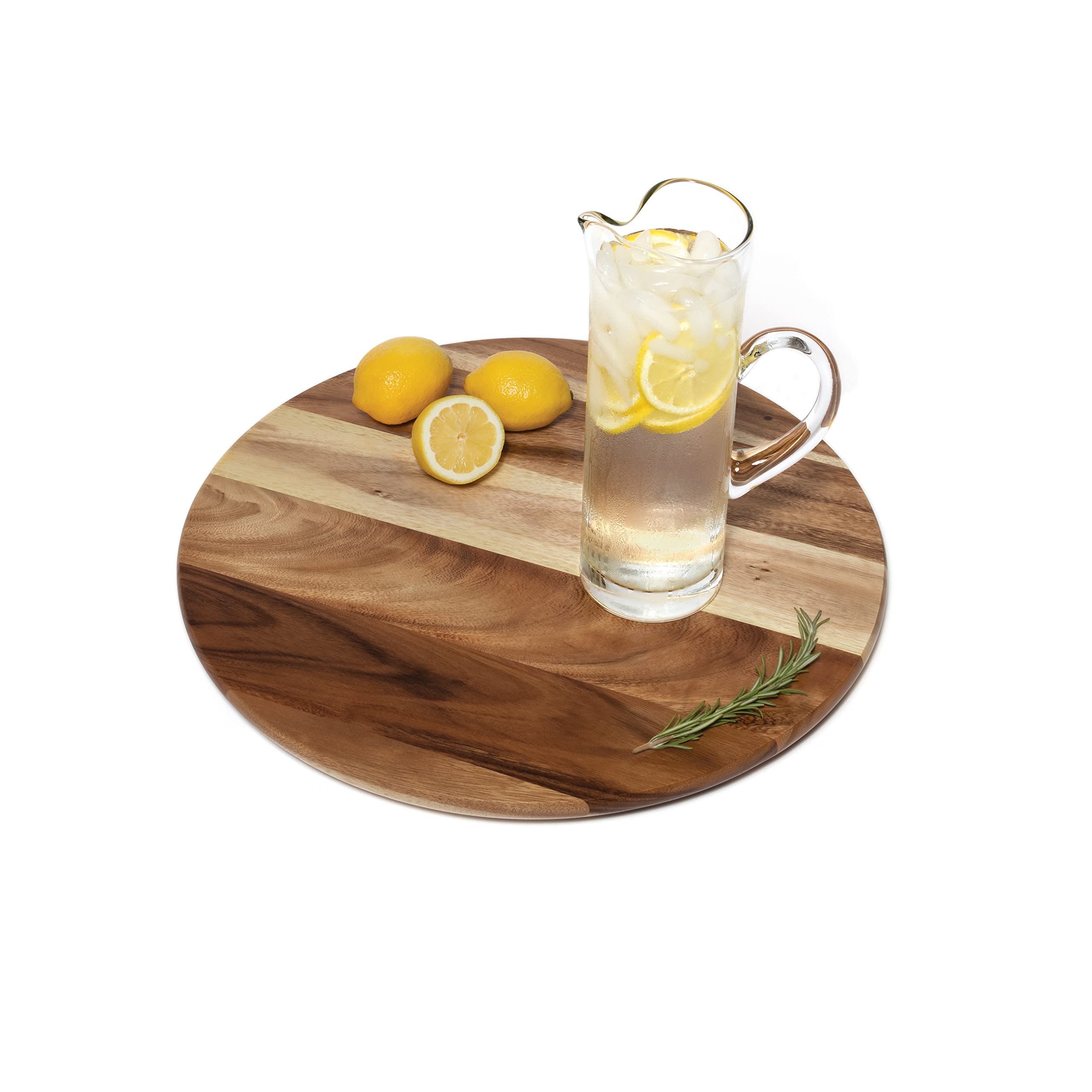 Lipper International Acacia Natural Finish Grand 20" Turntable Lazy Susan for Table or Pantry