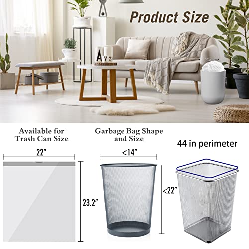 8 Gallon Trash Bags Drawstring, Strong Medium Kitchen Garbage Bag White Trash Can Liners, 22" x 23", (34 Count)