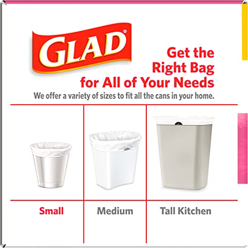 Glad OdorShield Small Drawstring Trash Bags, 4 Gallon Trash Bag, Febreze Cherry Blossom, 34 Count (Package May Vary)