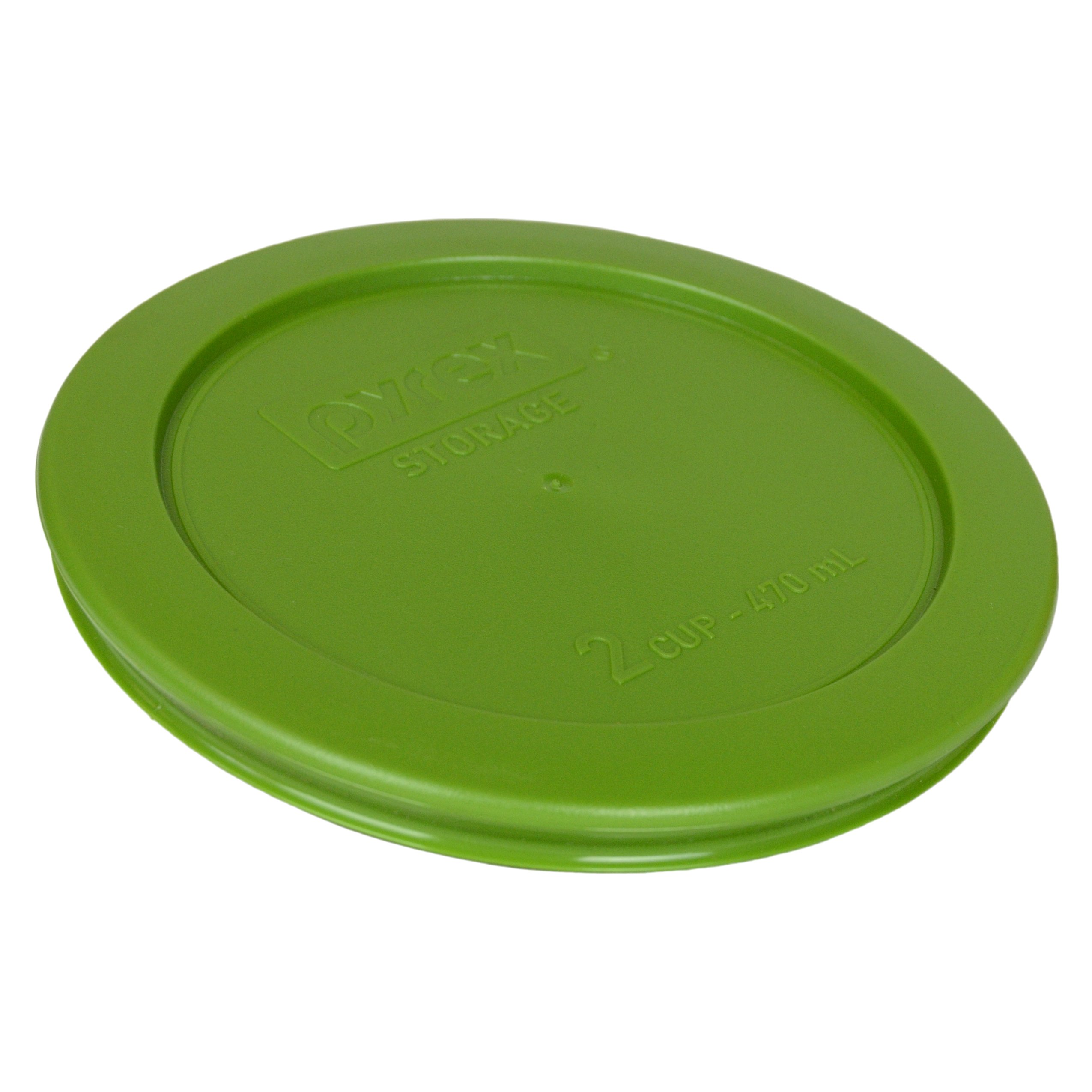 Pyrex Lawn Green (2) 7202-PC, (2) 7200-PC, (2) 7201-PC, & (1) 7402 Round Plastic Food Storage Replacement Lids, Made in USA