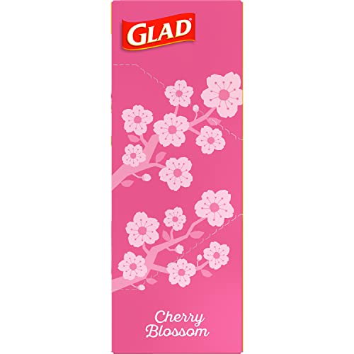 Glad OdorShield Small Drawstring Trash Bags, 4 Gallon Trash Bag, Febreze Cherry Blossom, 34 Count (Package May Vary)