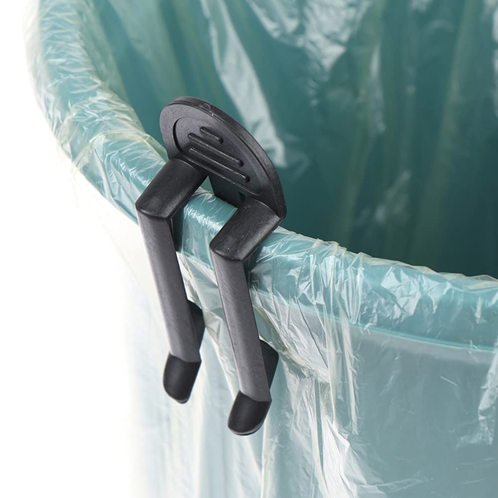 AKOAK 10 Pcs Trash Can Clip Trash Bag Fixer Increase Anti-Skid Black Plastic Paper Tube Fixer Bracket Household Articles