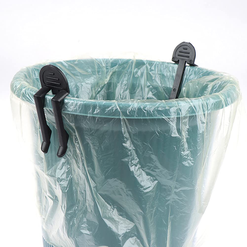 AKOAK 10 Pcs Trash Can Clip Trash Bag Fixer Increase Anti-Skid Black Plastic Paper Tube Fixer Bracket Household Articles