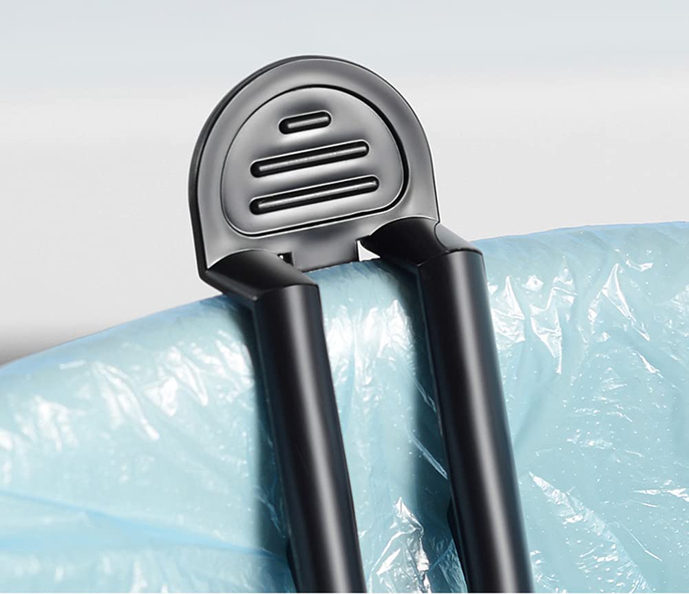 AKOAK 10 Pcs Trash Can Clip Trash Bag Fixer Increase Anti-Skid Black Plastic Paper Tube Fixer Bracket Household Articles