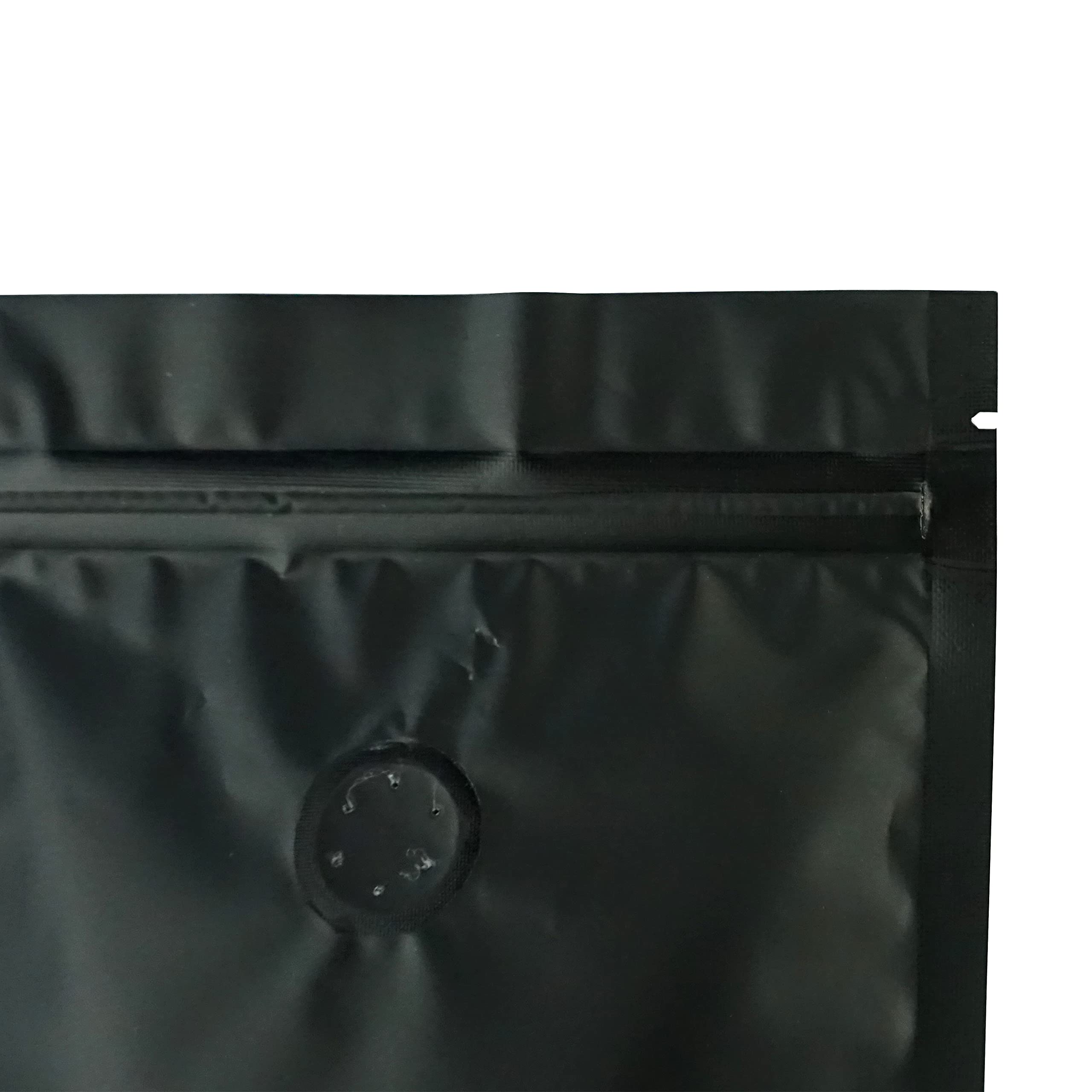 QQ Studio Foil Coffee Packaging Bags with Zipper and Degassing Valve for Whole and Ground Coffee (Black, 6oz (Pack of 50 Bags))