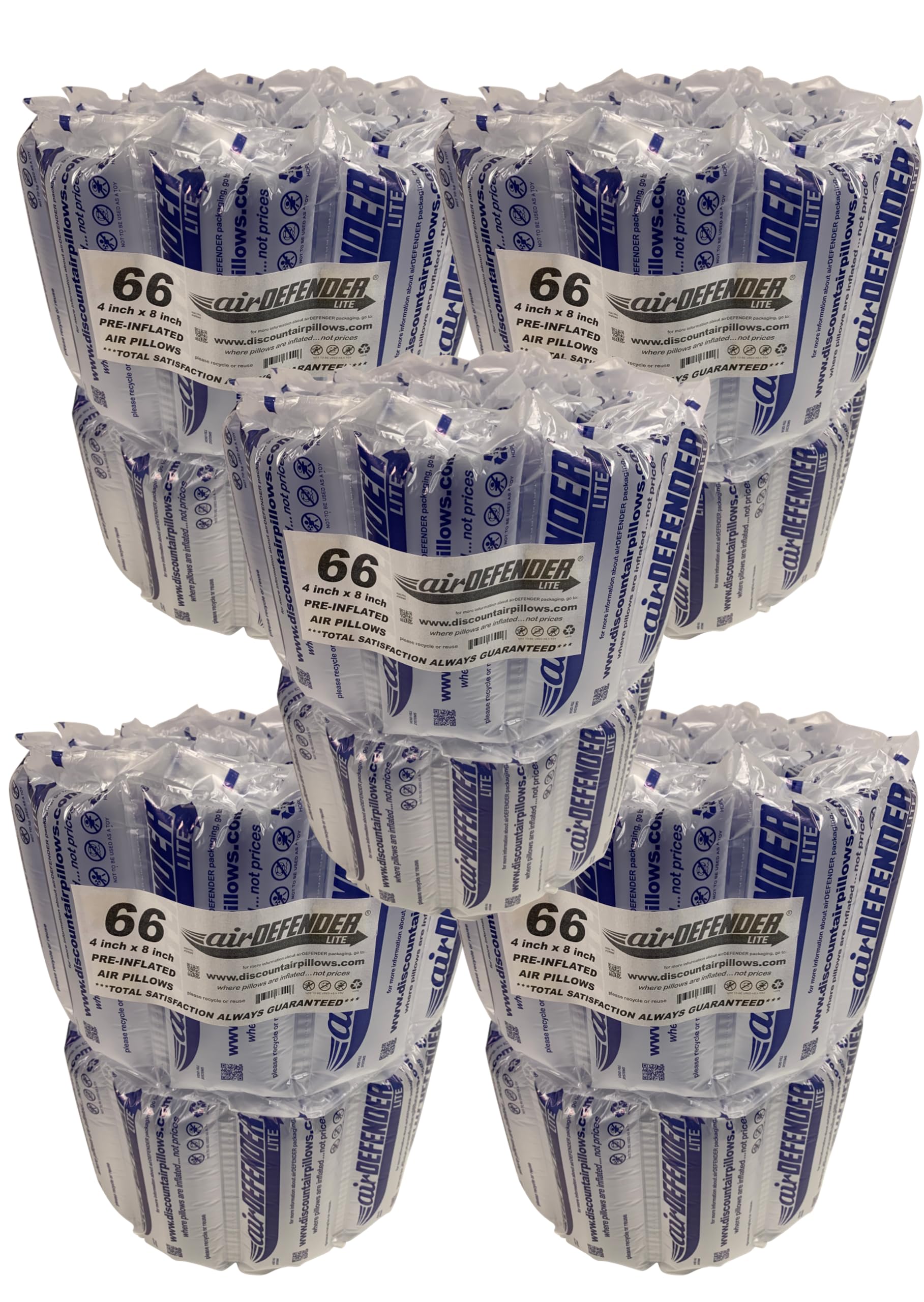 330 count 4x8 airDEFENDER air pillows 40 gallon 5.33 cubic feet void fill cushioning shipping packing package