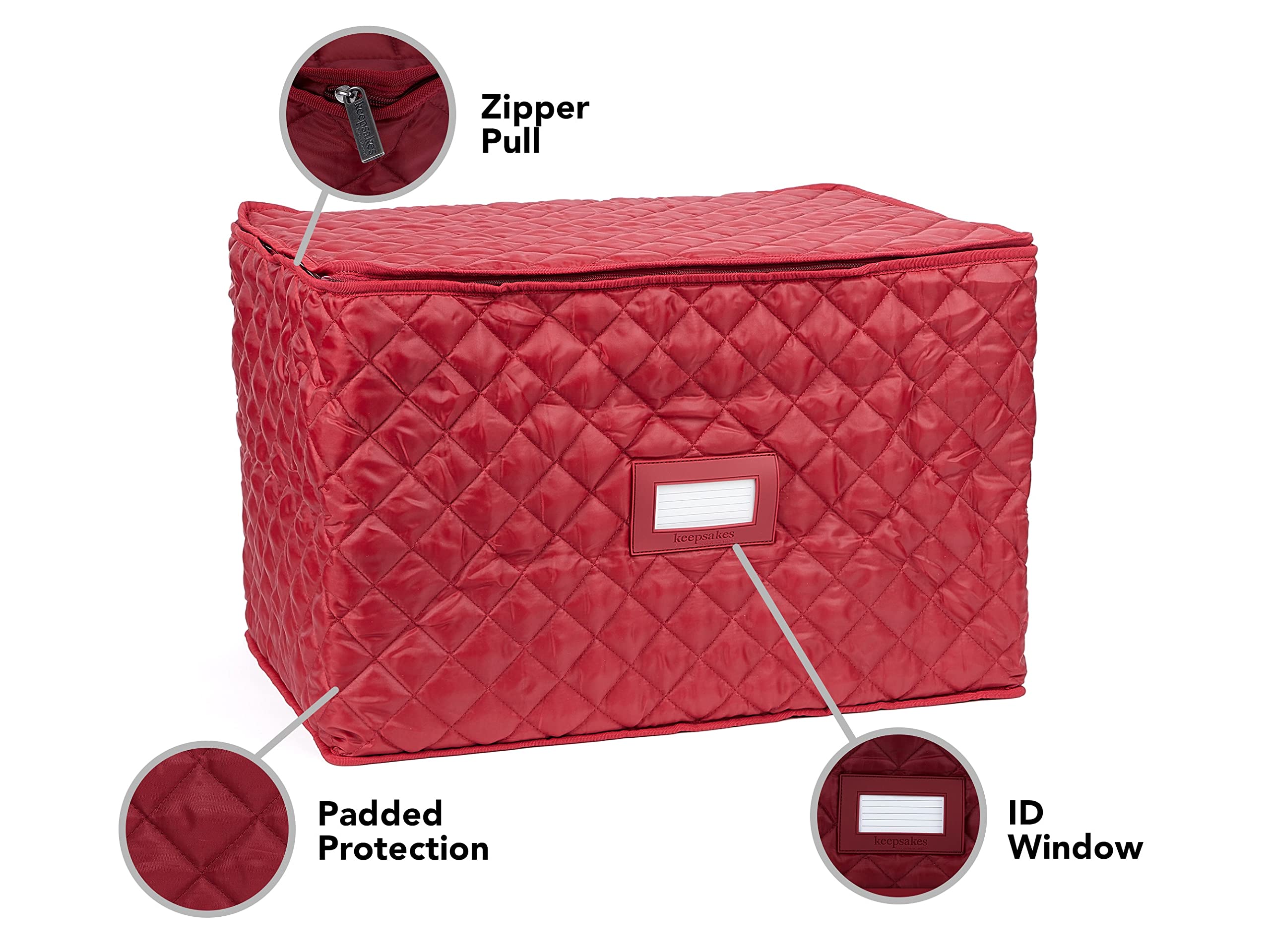 Covermates Keepsakes - Serveware Storage - Padded Protection - ID Window - Stain Resistant - Machine Washable - China Storage, Red