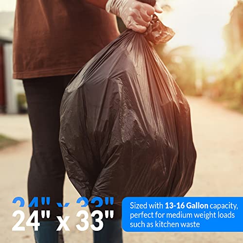 Reli. 13 Gallon Trash Bags, Black (250 Count) Tall Kitchen Garbage Bags 13 Gallon - 16 Gallon, Black Trash Can Liners