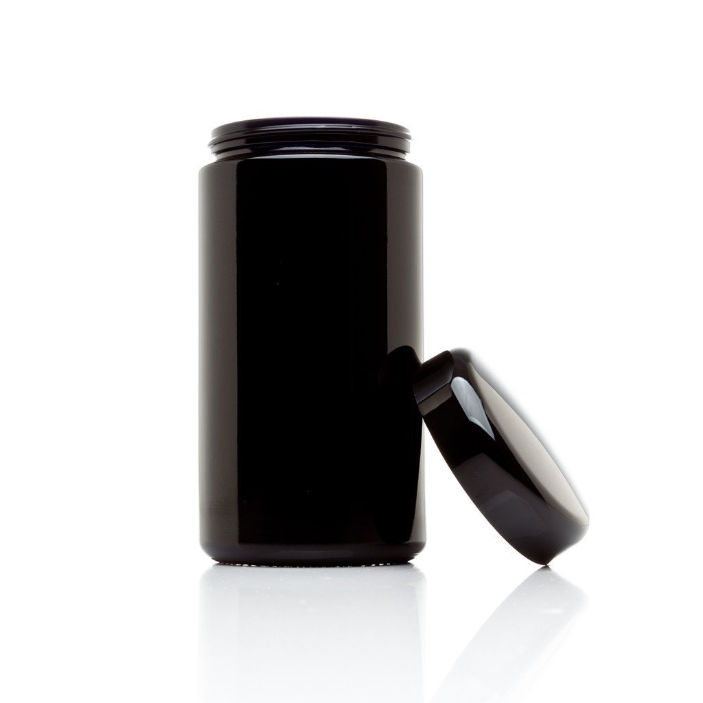Infinity Jars Classic Black Glass Jar 400 ml (13.53 fl oz) Ultraviolet Airtight Smell Proof, Refillable Container Screw top Jar for Long term storage Coffee, Spices, Dried Goods Jar for Kitchen 3 Pack