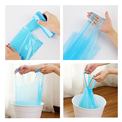 Trash Bags,4 Gallon Handle Tie Small Garbage Bags For Office, Kitchen,Bedroom Waste Bin,Colorful Portable Strong Rubbish Bags,Wastebasket Bags,100 Counts