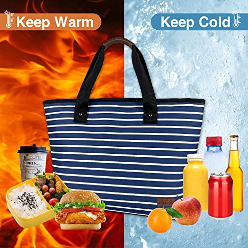 Yuzerfortalbe Large Cooler Bag Insulated Blue 30can 18L,Leakproof Soft Coolers Insulated Tote Bag, Reusable Grocery Bag ,Lunch Box Lunch Bag for Picnic Beach Camping.