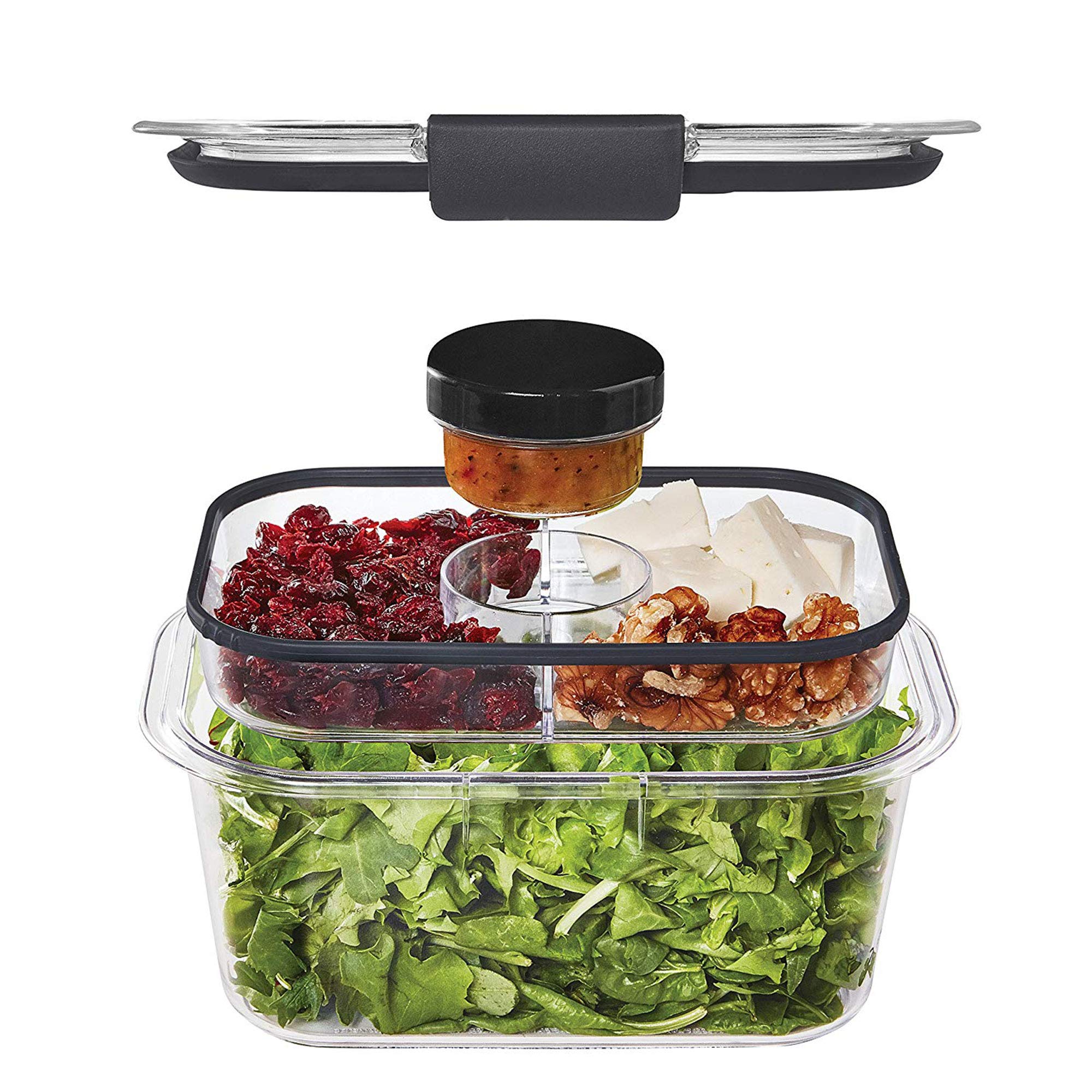 Rubbermaid Brilliance Food Storage Salad Container, Medium Deep, 4.7 Cup, Clear