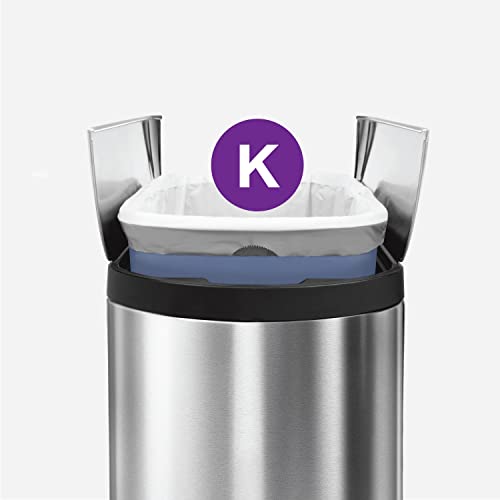 simplehuman Code K Custom Fit Drawstring Trash Bags in Dispenser Packs, 60 Count, 35-45 Liter / 9.2-12 Gallon, Blue