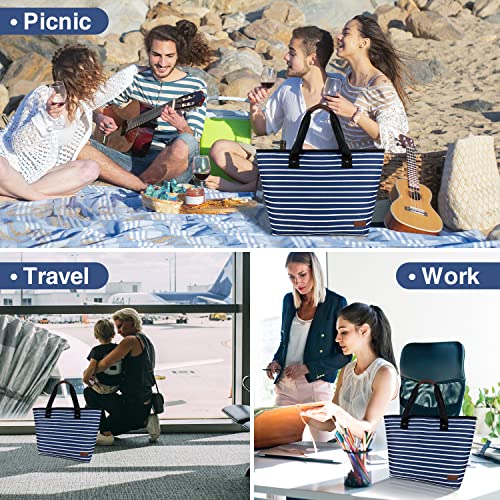 Yuzerfortalbe Large Cooler Bag Insulated Blue 30can 18L,Leakproof Soft Coolers Insulated Tote Bag, Reusable Grocery Bag ,Lunch Box Lunch Bag for Picnic Beach Camping.