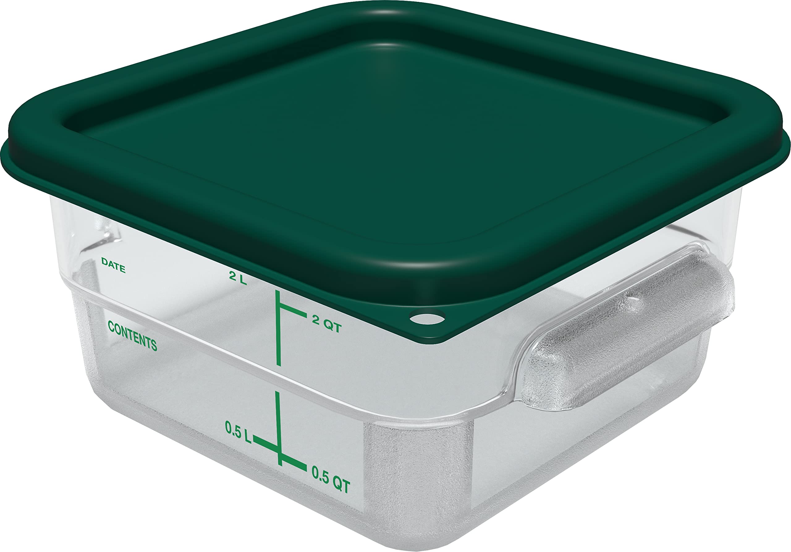 Carlisle FoodService Products Squares Square Food Storage Container Lid with Stackable Design for Catering, Buffets, Restaurants, Proprietary Blend, 2 To 4 Quarts, Forest Green