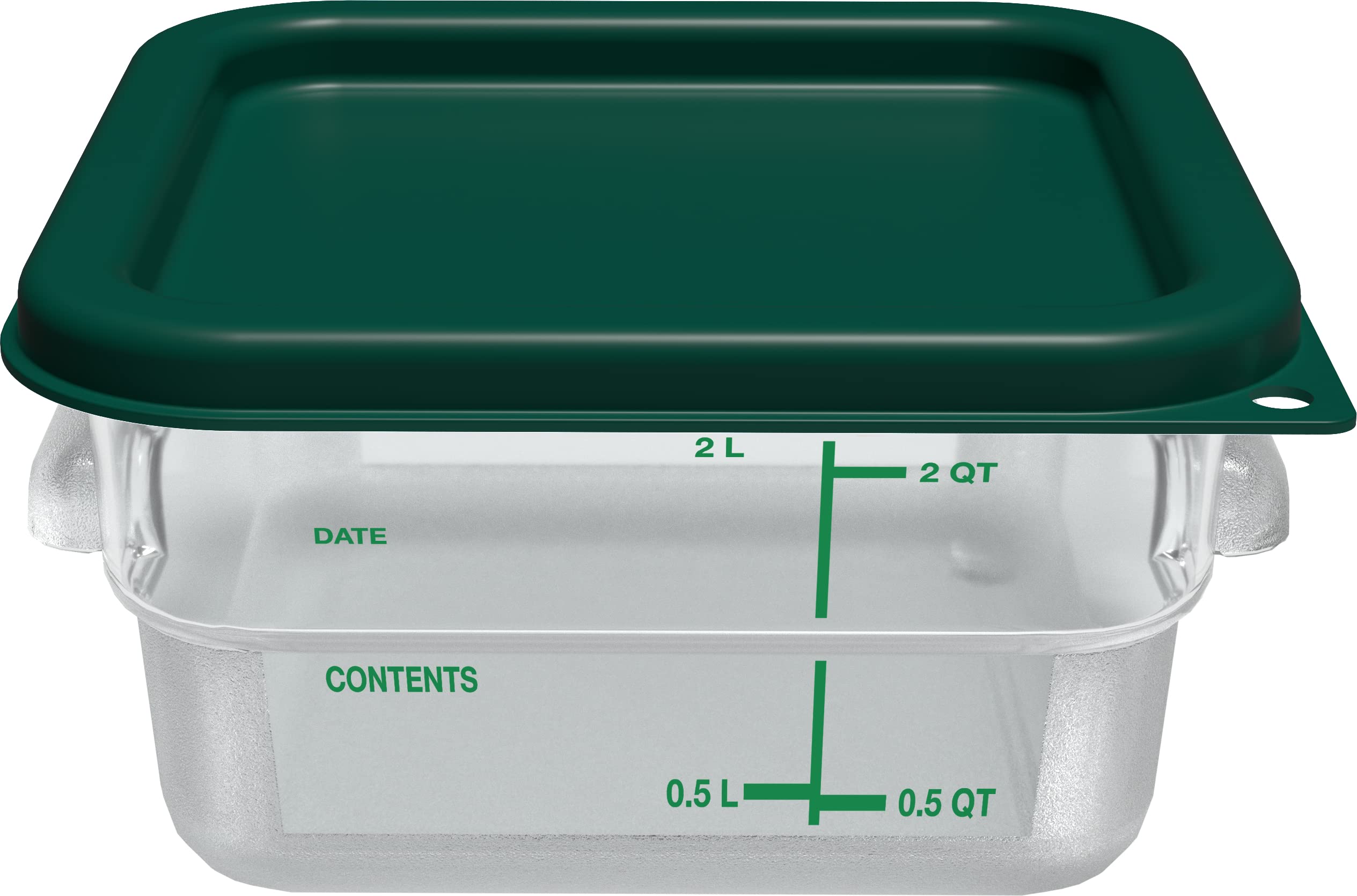 Carlisle FoodService Products Squares Square Food Storage Container Lid with Stackable Design for Catering, Buffets, Restaurants, Proprietary Blend, 2 To 4 Quarts, Forest Green