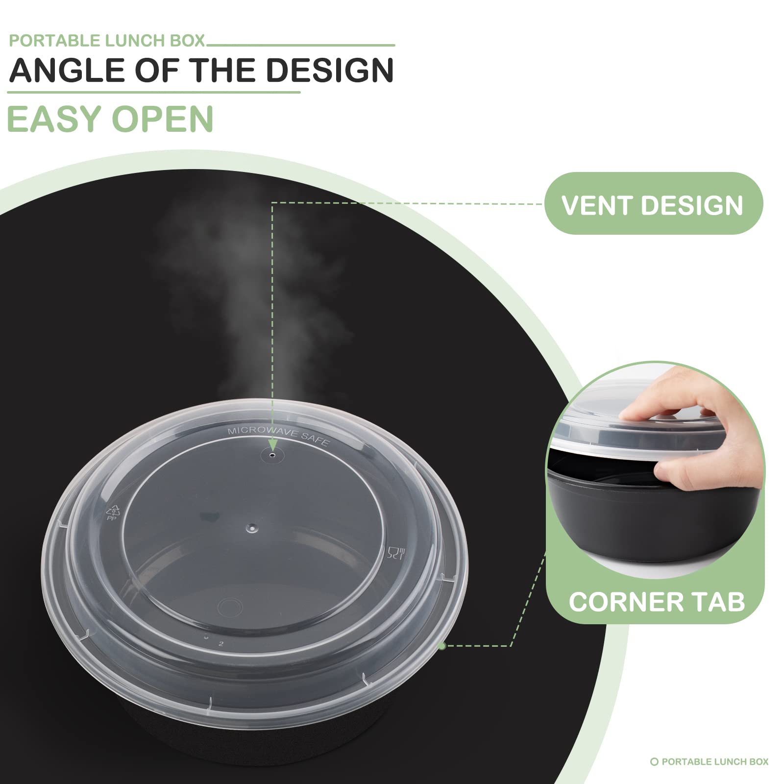 MBC MAT BOARD CENTER, 150-Pack (38 Oz) 1-Compartment Food Container-Round Meal Prep Bowls with Lid-Portable Lunch Box-Stackable-Bpa Free-Freezer/Microwave/Dishwasher Safe-Reusable Storage
