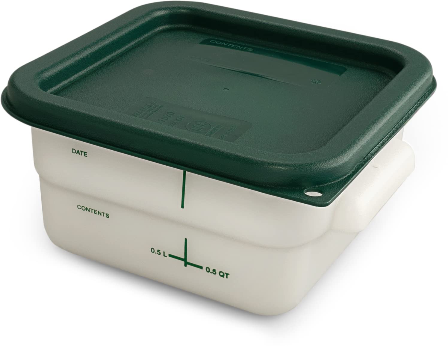 Carlisle FoodService Products Squares Square Food Storage Container Lid with Stackable Design for Catering, Buffets, Restaurants, Proprietary Blend, 2 To 4 Quarts, Forest Green