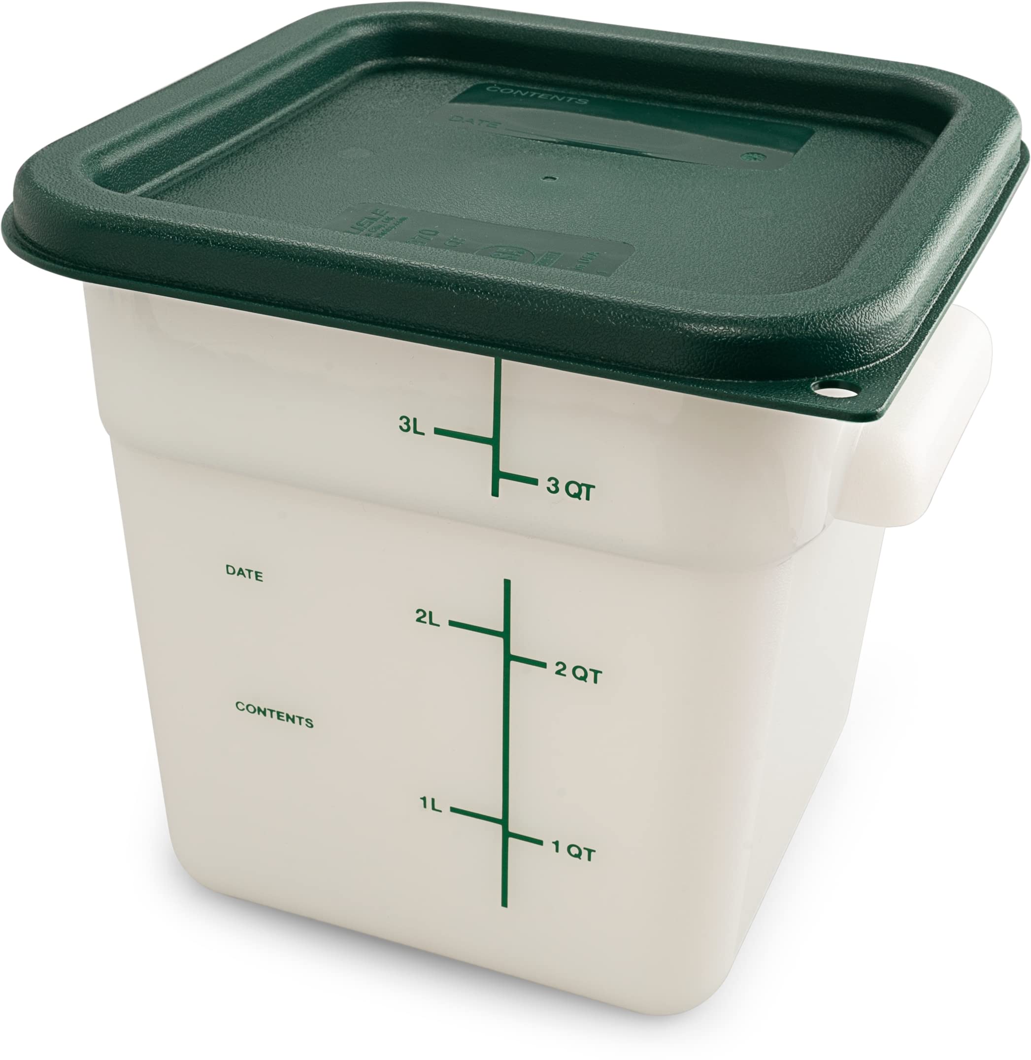 Carlisle FoodService Products Squares Square Food Storage Container Lid with Stackable Design for Catering, Buffets, Restaurants, Proprietary Blend, 2 To 4 Quarts, Forest Green