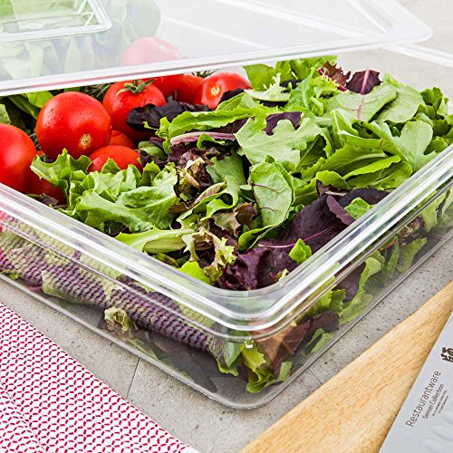 Restaurantware-4 Inch Deep Food Pans, 1 Full Size Commercial Food Storage Container - Freezable, Break-Resistant, Clear Plastic Cold Pans, Dishwashable, For Kitchens, Restaurants, Or Cafeterias