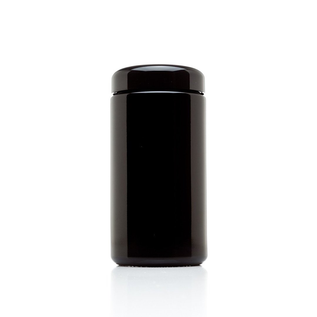 Infinity Jars Classic Black Glass Jar 400 ml (13.53 fl oz) Ultraviolet Airtight Smell Proof, Refillable Container Screw top Jar for Long term storage Coffee, Spices, Dried Goods Jar for Kitchen 3 Pack