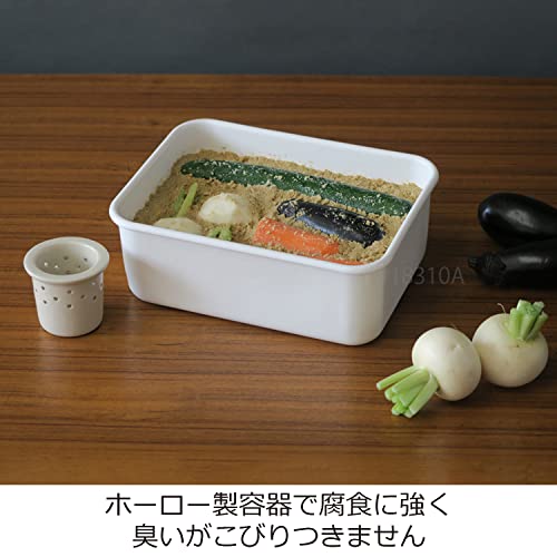 Fuji Hollow NK-201 Enameled Pickles Container, Little Bran Pickled Container, 0.9 gal (2.8 L)