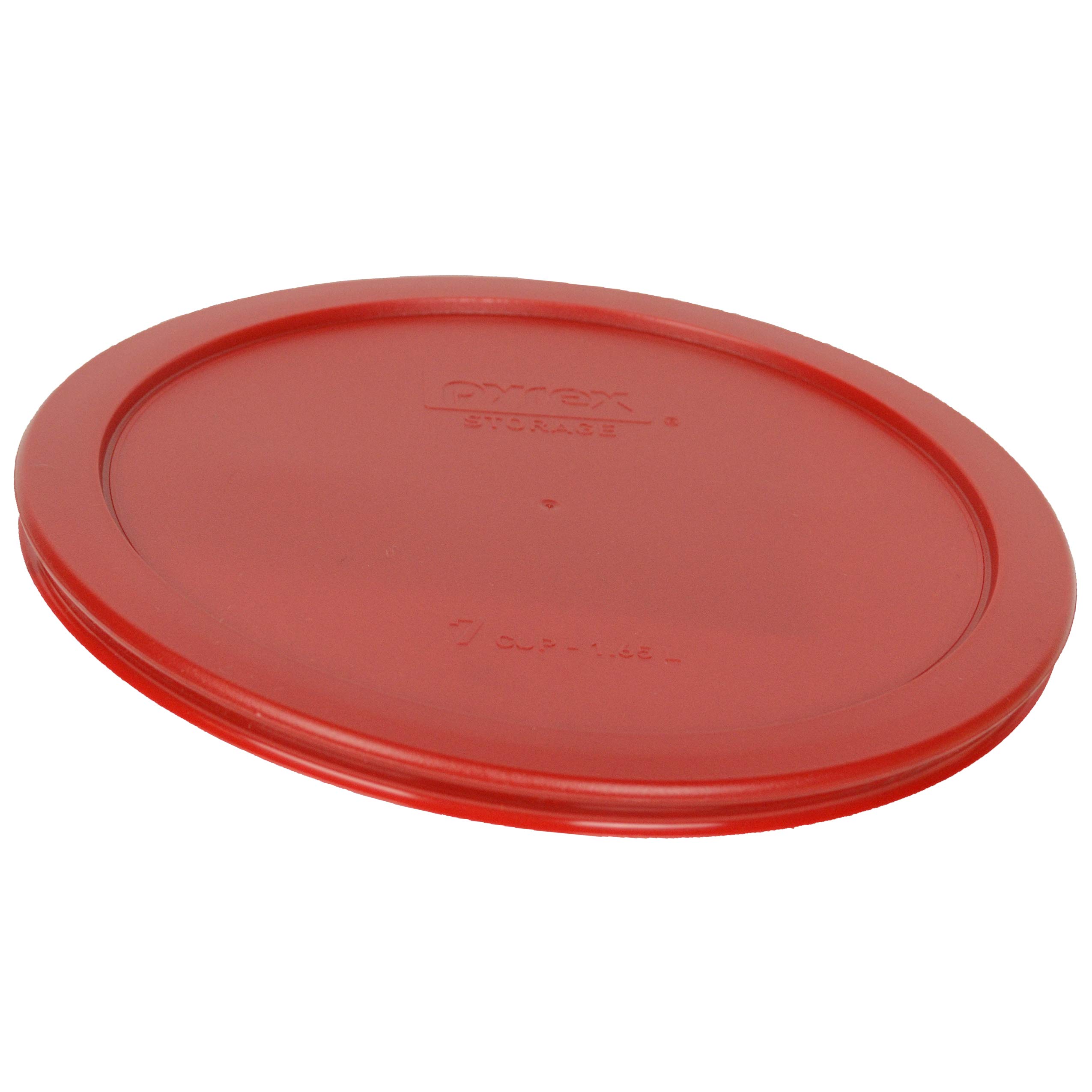 Pyrex Poppy Red (2) 7202-PC, (2) 7200-PC, (2) 7201-PC, & (1) 7402-PC Round Plastic Food Storage Replacement Lids, Made in USA