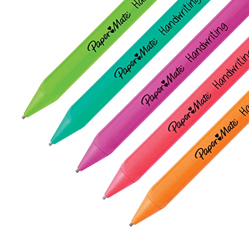 Paper Mate Handwriting Triangular Mechanical Pencil Set with Lead & Eraser Refills, 1.3mm, Fun Barrel Colors, 8 Count