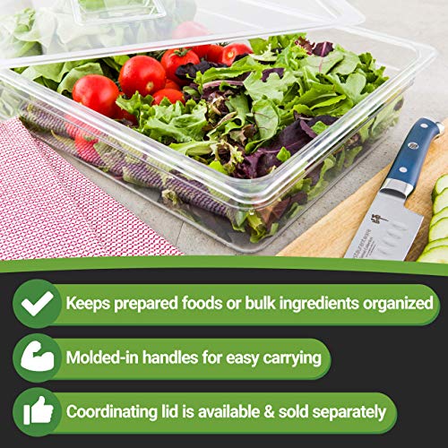 Restaurantware-4 Inch Deep Food Pans, 1 Full Size Commercial Food Storage Container - Freezable, Break-Resistant, Clear Plastic Cold Pans, Dishwashable, For Kitchens, Restaurants, Or Cafeterias