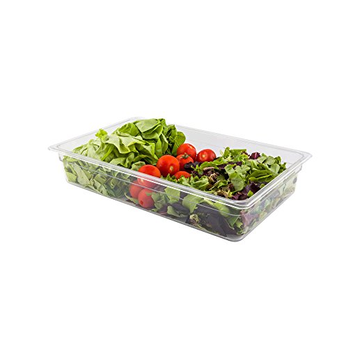 Restaurantware-4 Inch Deep Food Pans, 1 Full Size Commercial Food Storage Container - Freezable, Break-Resistant, Clear Plastic Cold Pans, Dishwashable, For Kitchens, Restaurants, Or Cafeterias