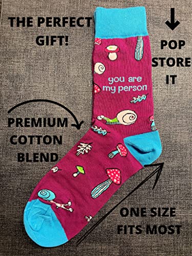 Funny Cheap Socks - Magic Mushroom Socks - Snail Socks - You Are My Person - Birthday Gift for Men Women and Teens
