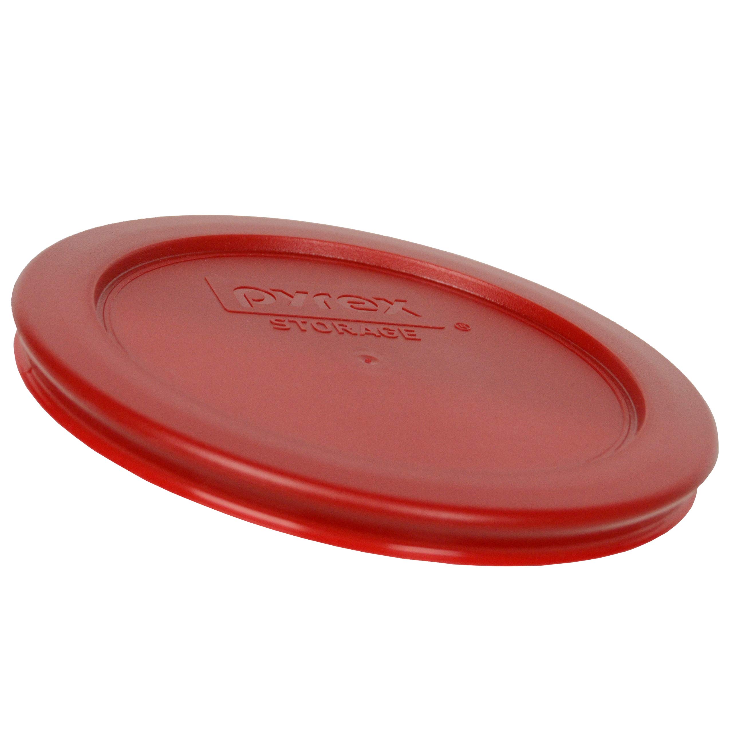 Pyrex Poppy Red (2) 7202-PC, (2) 7200-PC, (2) 7201-PC, & (1) 7402-PC Round Plastic Food Storage Replacement Lids, Made in USA