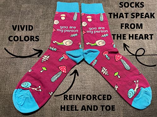 Funny Cheap Socks - Magic Mushroom Socks - Snail Socks - You Are My Person - Birthday Gift for Men Women and Teens