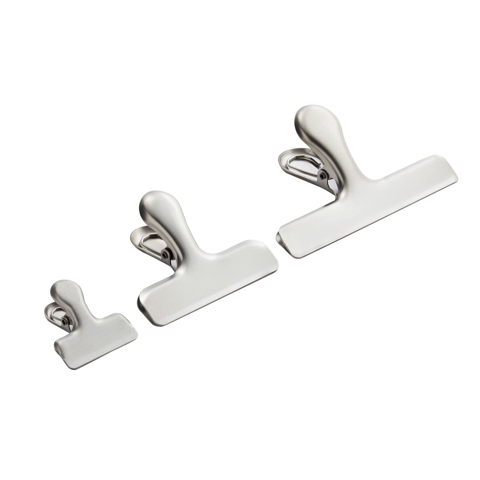 Stockroom Plus Metal Chip Clips for Food Storage, Stainless Steel Bag Clips for Kitchen Supplies (3 Sizes) - Set of 10