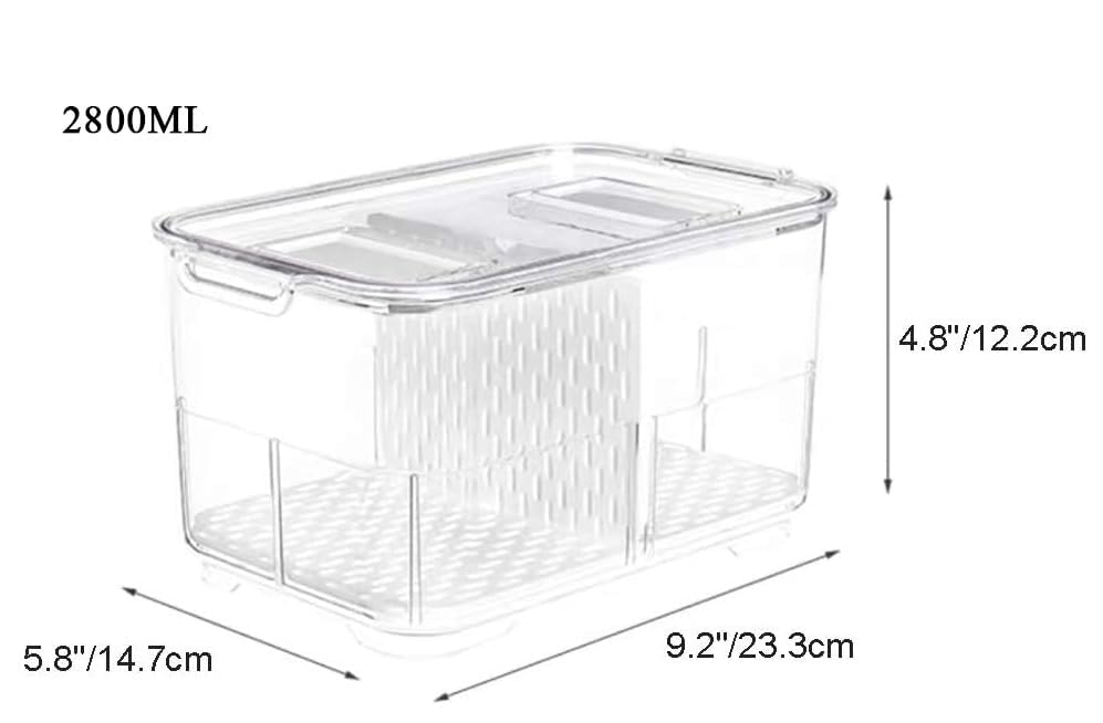 blitzlabs Vegetable Fruit Storage Containers, Fresh Produce Saver Refrigerator Storage Containers with Lids and Vents,Stackable Salad Lettuce Keeper,Stay Fresh Cabinet Containers Bin