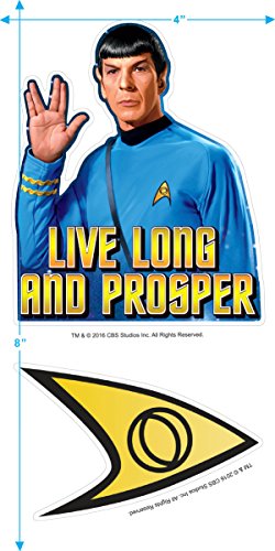 Star Trek Live Long & Prosper T Shirt & Stickers (XXXX-Large) Charcoal