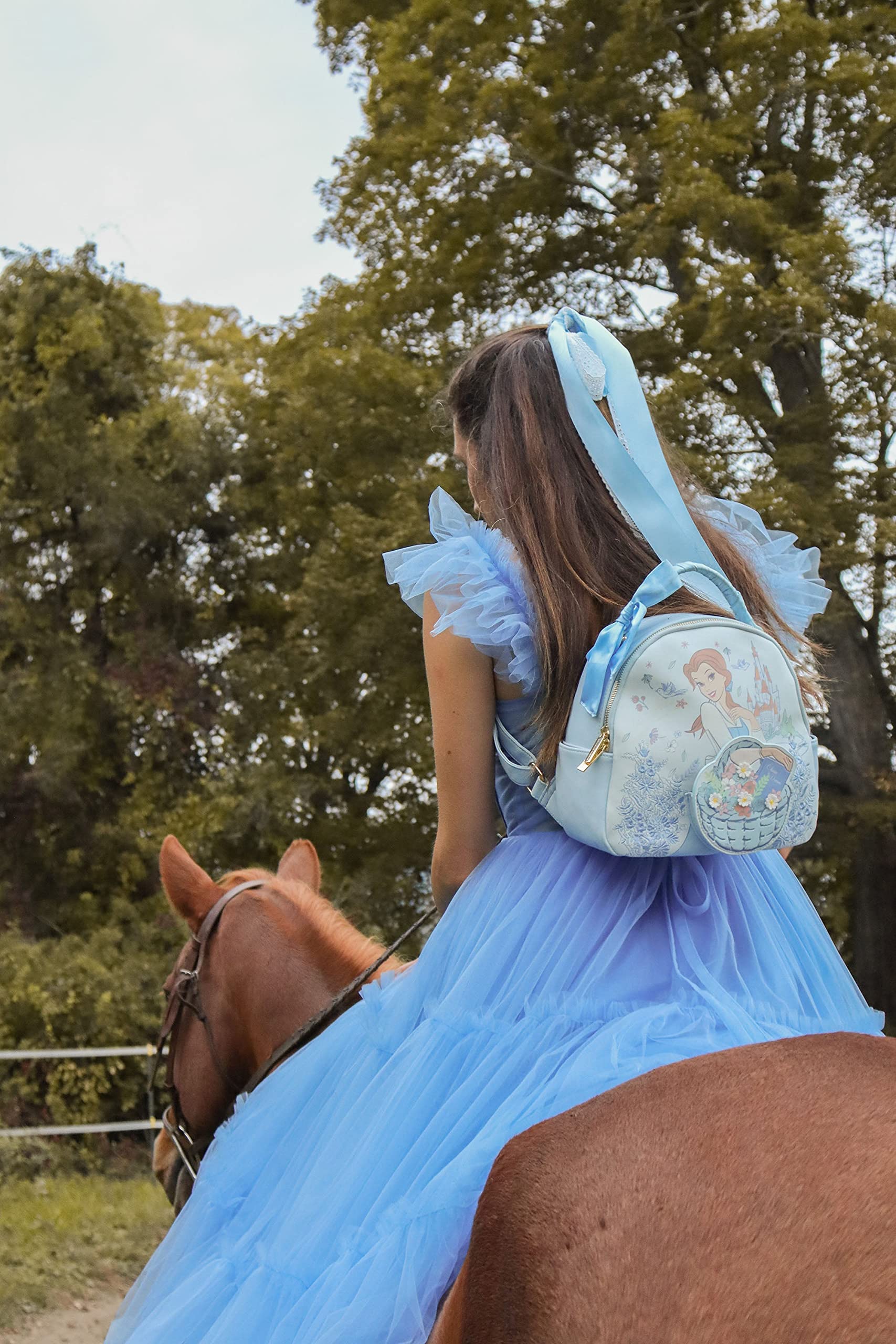 Danielle Nicole X Disney Beauty and the Beast Belle Basket Mini Backpack - Fashion Cosplay Disneybound Cute Backpacks, Multicolor