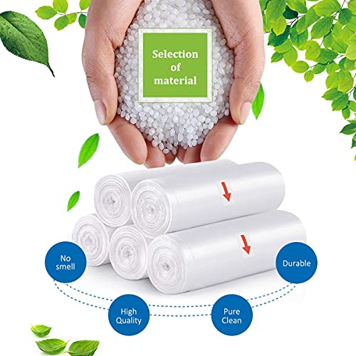 3 Gallon 330 Counts Strong Trash Bags Garbage Bags by Teivio, Bathroom Trash Can Bin Liners, Small Plastic Bags for home office kitchen (Clear)