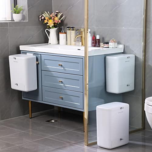 Kitchen Hanging Trash Can with Lid for Under Sink/Cupboard/Bathroom/Bedroom/Office/Camping,Small Wall-Mounted Indoor Kitchen Trash Bin,2.4 Gallon Kitchen Compost Bin