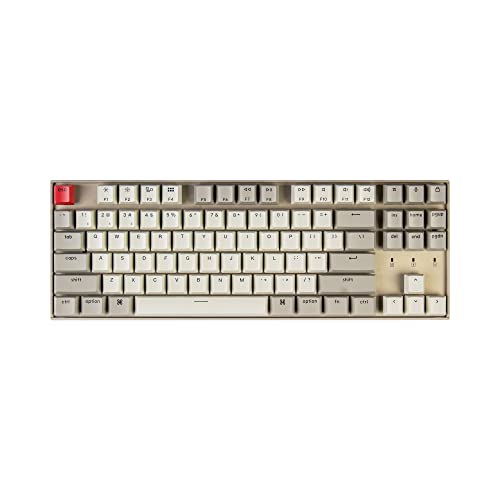 Keychron K8 Tenkeyless Layout Hot-Swappable Wireless Bluetooth Mechanical Gaming Keyboard for Mac Windows, Multitasking 87 Keys USB Wired Computer Keyboard with Keychron Mechanical Brown Switch