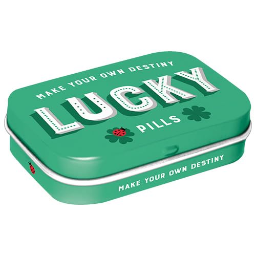 Nostalgic-Art Aqua Green Pill Dispenser, 1 Compartment, Rectangle, Sturdy, Reusable, Compact, 4 x 6 x 2 cm, 1 Count
