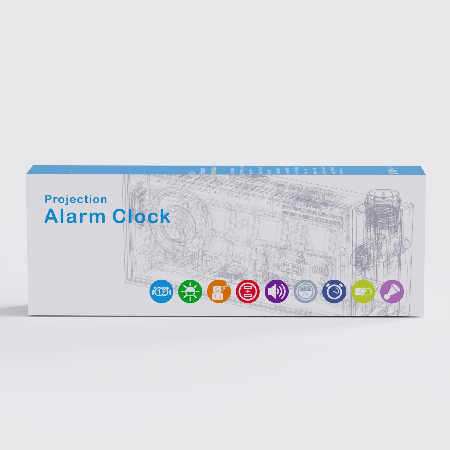 Digital Projection Alarm Clock for Bedroom, Large LED Alarm Clock with Projection on Ceiling Wall, 350°Projector,Dimmer,USB Charger, Battery Backup Loud Dual Alarm Clock for Heavy Sleeper Kids Elderly