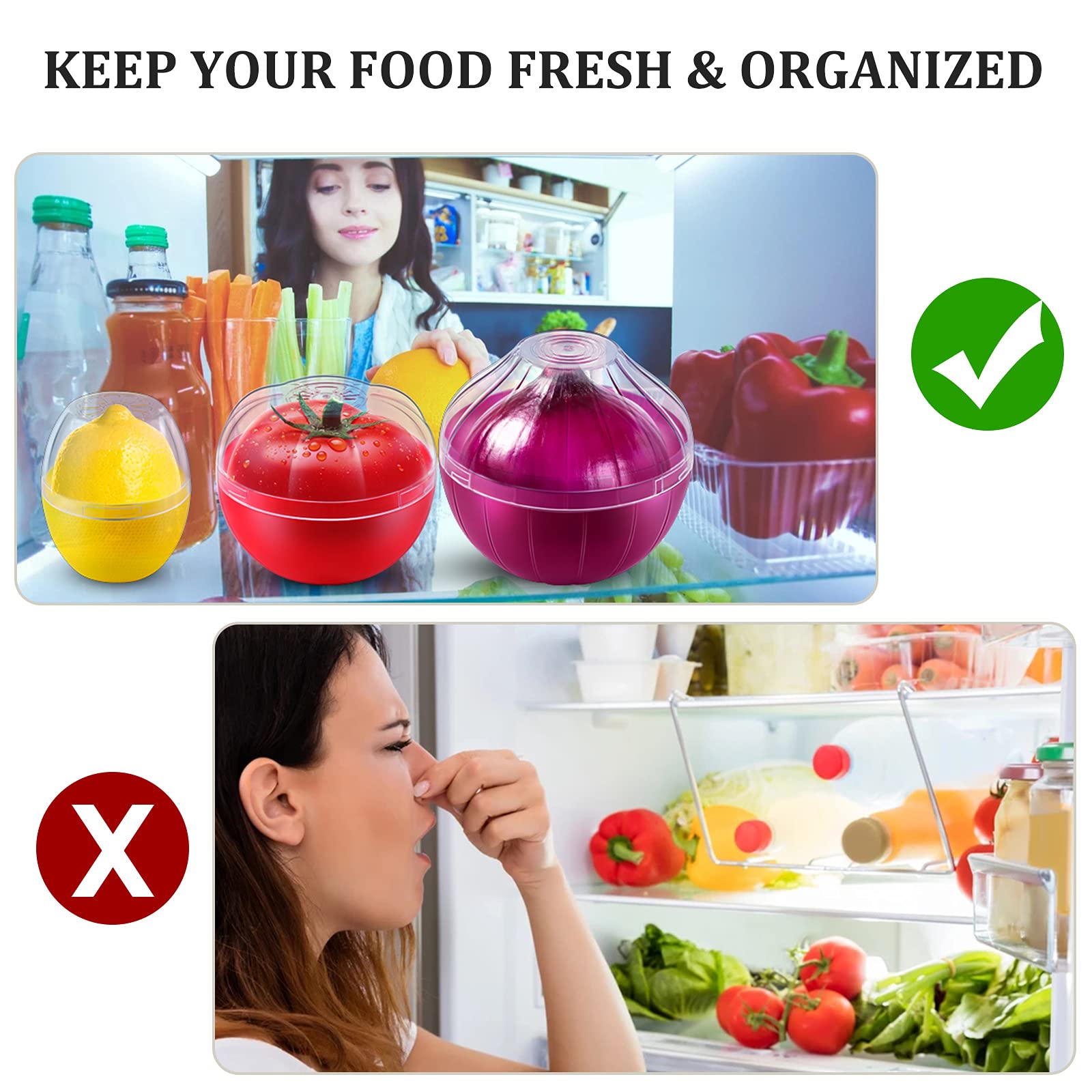 Onion Storage Containers, Reusable Onion Keeper for Refrigerator, Individual Onion Saver Holder Organizer for Fridge to Keep Onion Fresh