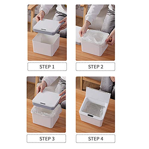 WENLII 4L/6L Touch-Free Trash Cans USB Rechargeable Smart Trash Bin Motion Sensor Automatic Garbage Can Waste Bins (Color : D, Size : 6L)