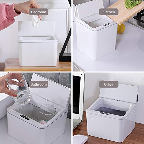 WENLII 4L/6L Touch-Free Trash Cans USB Rechargeable Smart Trash Bin Motion Sensor Automatic Garbage Can Waste Bins (Color : D, Size : 6L)