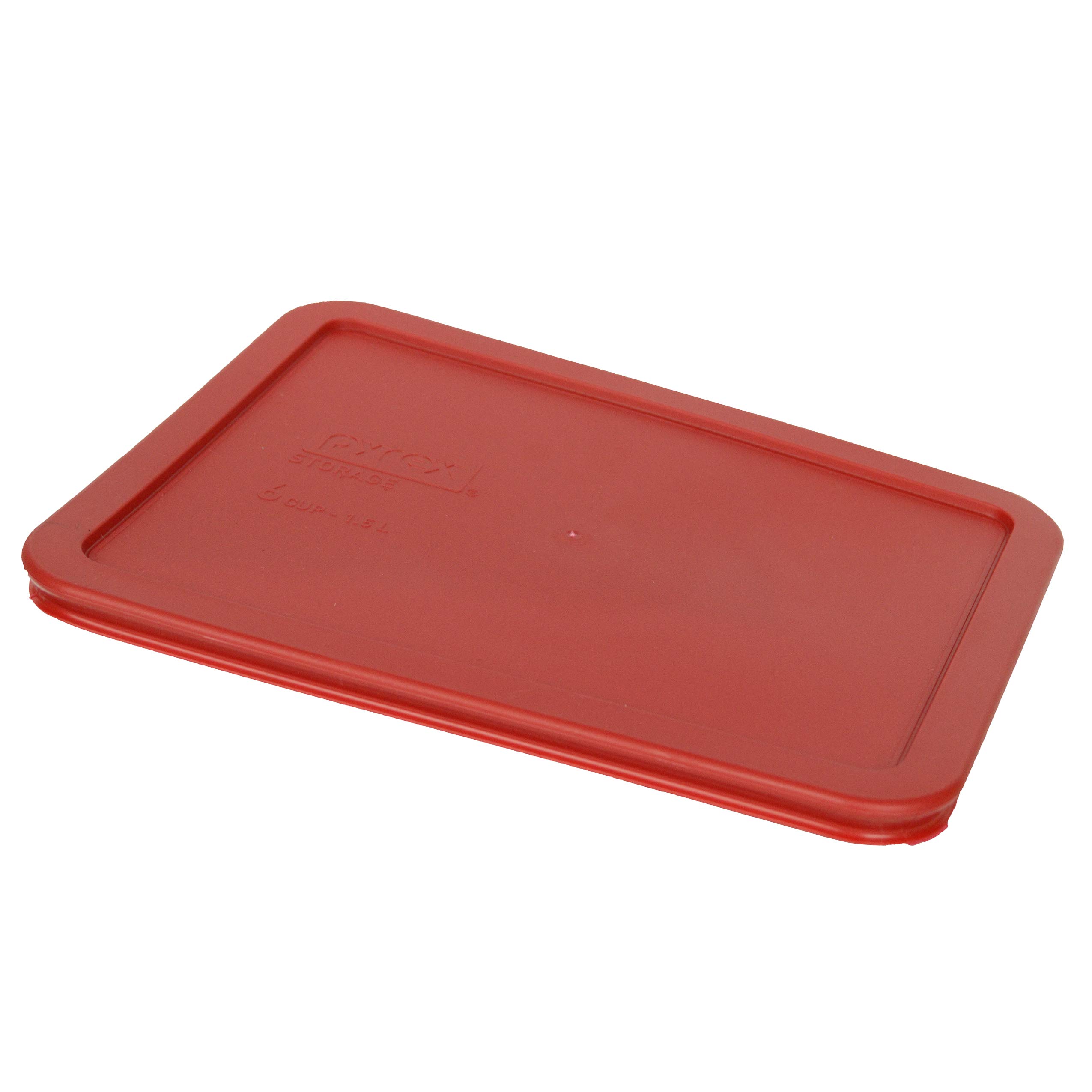 Pyrex (1 7211 6 Cup Glass Dish & (1) 7211-PC Poppy Red Lid Made in the USA