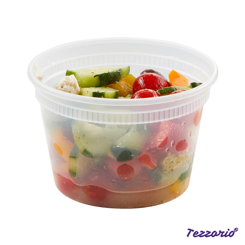 (120 Pack) 16 oz Plastic Soup Containers with Lids, Heavy Duty Deli Food Storage/Take Out Containers, Microwavable, Leakproof