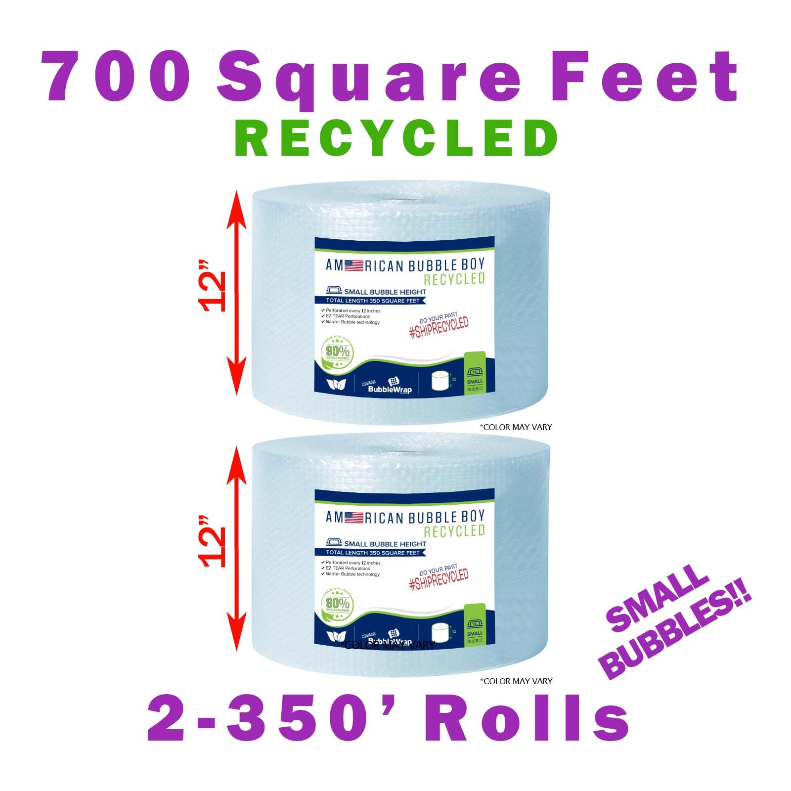 Recycled Grade Bubble - by American Bubble Boy (12" Wide, 700 Square Feet)