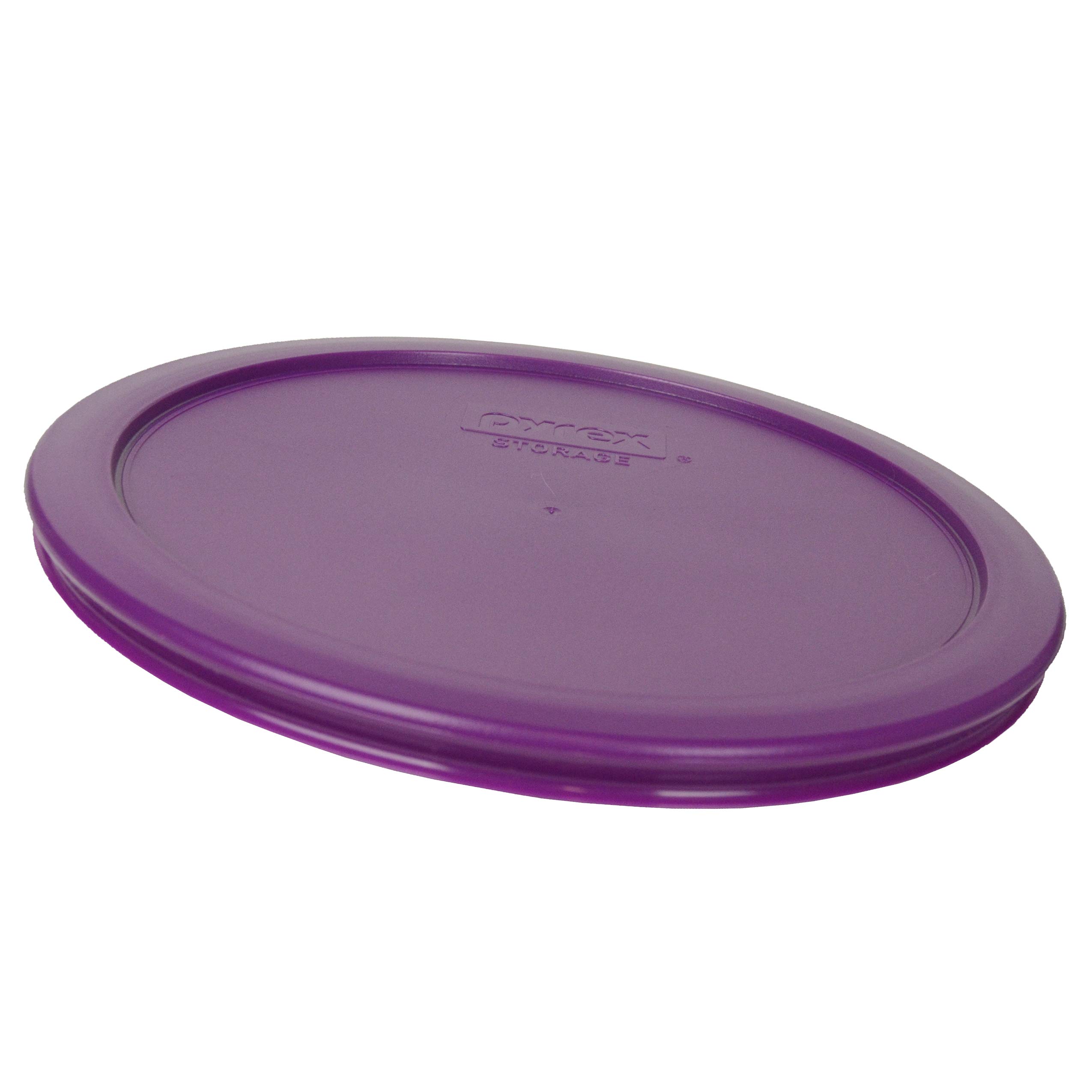Pyrex (3) 7200-PC Thistle Purple, (2) 7201-PC Thistle Purple, & (2) 7402-PC Thistle Purple Plastic Food Storage Replacement Lids, Made in USA