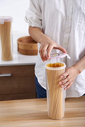 Komax Biokips Spaghetti Container Storage Noodle/Pasta Container 44oz (set of 4) - Airtight, Leakproof with Locking Lids - BPA Free Plastic - Microwave, Freezer, and Dishwasher Safe Pasta Holder